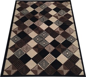 DY Hnědý koberec s geometrickým vzorem Alfa 17 Rozměr: 60x100 cm