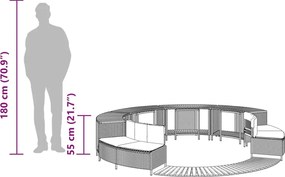 vidaXL Obruba k vířivce polyratan a masivní akáciové dřevo [3270642] Barva: Černá
