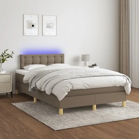 Box spring postel s matrací a LED taupe 120x190 cm textil 3270120