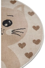 Béžový dětský koberec ø 100 cm Cat – Hanse Home