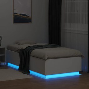 Rám postele s LED osvětlením bílý 90 x 200 cm kompozitní dřevo 3209632
