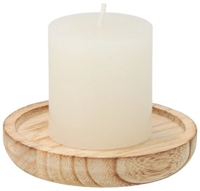 ČistéDřevo Vonná svíčka s dřevěným podstavcem - vanilka