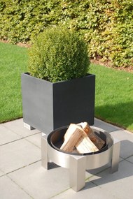 Designové ohniště FUEGO, průměr 58 cm, nerez, stříbrná
