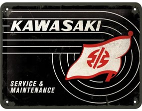 Postershop Plechová cedule: Kawasaki Service & Maintenance - 15x20 cm