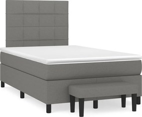Box spring postel s matrací tmavě šedá 120x200 cm textil 3136582