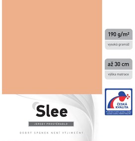 Slee jersey prostěradlo - meruňka Rozměr: 180 x 200 cm