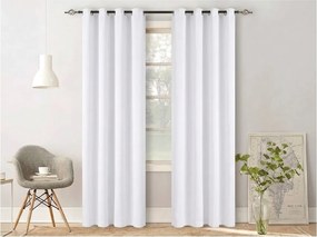 Bílý závěs OXFORD LIGHT 140x270 cm Zavěšení: Řasící páska