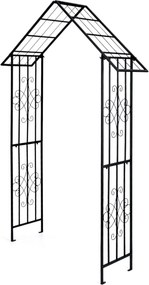 Costway Rose Arch Kovový zahradní oblouk pro popínavé rostliny Trellis – černý