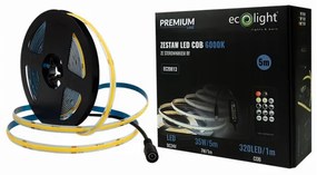 ECOLIGHT COB LED pásek 35W - 24V - 320 - 5M - 6000k - studená barva + dálkový ovladač