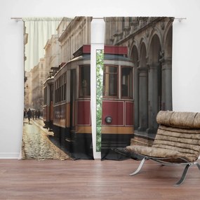Sablio Závěs Historická červená tramvaj: 2ks 140x250cm
