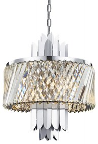 Lustr Margot, 1x křišťálové/chromové kovové stínítko, (fi 43cm), ch