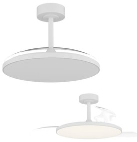 Matra 9008 Slim Mini, rozvinovací ventilátor se svítidlem a dálk. ovladačem, LED 45W 2700-5000K, bílá, průměr 41/90cm