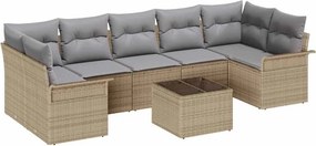Sada zahradních pohovek 8 ks Beige a šedá polyratan 3353949