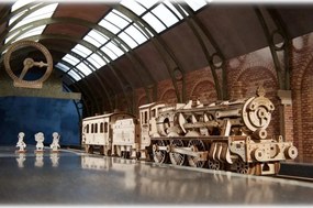 Puzzle Ugears 3D dřevěné mechanické Harry Potter Bradavický expres [6950343]