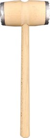 AMADEA Dřevěná palička na maso s kovem, masivní dřevo, délka 28 cm