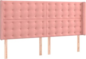Box spring postel s matrací a LED růžová 180x200 cm samet 3139822