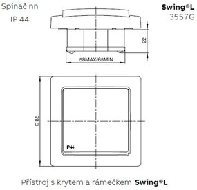 ABB Swing (L) vypínač č.7 IP44 jasně bílá 3557G-A07940 B1