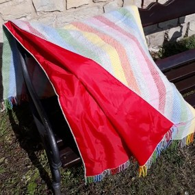 Pikniková vlněná deka Polo Rainbow Stripe 183x150cm - Tweedmill