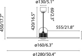 FARO 33398D DECO FAN M, zlatá/dřevo, stropní LED ventilátor s DC motorem - FARO
