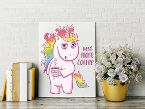 WALLVINIL Obraz na plátně - Unicorn Coffee Velikost: 20x30 cm