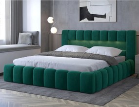 Eltap Čalouněná postel Lamica s úložným prostorem - dřevo Materiál a barva potahu: Monolith 85 - šedá, Rozměry (cm): 160x200