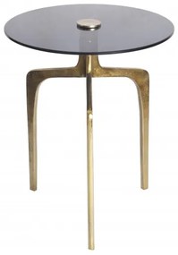 Odkládací stolek Abstract 55cm mosaz černé sklo/ 43495