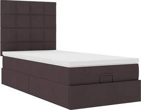 Osmanský postel s matrací tmavě šedá 90x200 cm textil 3313129