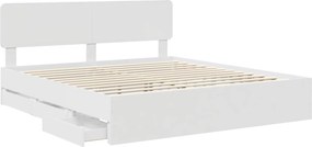 Rám postele se zásuvkou Bílá 180 x 200 cm Dřevěný materiál 3412157