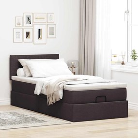 Osmanský postel s matrací tmavě šedá 90x200 cm textil 3311348