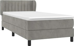Box spring postel s matrací světle šedá 90x190 cm samet 3127583