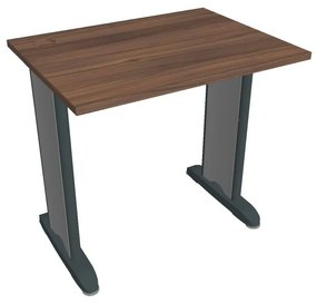Stůl pracovní rovný 80 cm hl. 60 cm - Hobis Flex FE 800 Dekor stolové desky: ořech, Barva nohou: černá