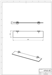 Novaservis - Polička rovná Metalia 11 chrom, 0140,0
