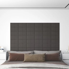 Nástěnné panely 12 ks tmavě šedé 30 x 15 cm textil 0,54 m² - Default Title