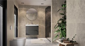 Antracitová matná závěsná skříňka pod umyvadlo 81x65 cm Bodera – Germania