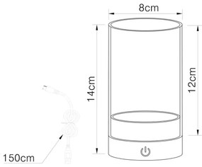 Globo 21012A- LED Ven. stolní lampa PIXY LED/2W/3,7V 2700/4000/6500K IP44 béžová