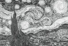 TREFL Art Frame Puzzle Hvězdná noc / 500 dílků / s rámem / 31,5 × 47 c