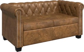 vidaXL Chesterfield sada 2místné a 3místné pohovky [274322] Barva: Hnědá