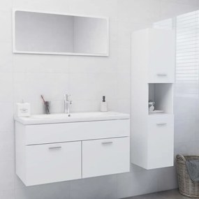 vidaXL Set koupelnového nábytku dřevotříska [3071427] Barva: Bílá