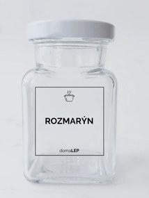 Samolepka na kořenky ROZMARÝN průhledná 5 × 5 cm tučné písmo