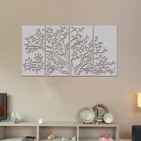 dřevo života 4 dílný dřevěný listnatný strom Barevný vzor: Šedá, Rozměry (cm): 160x88