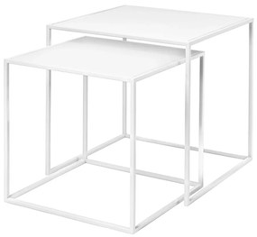 Bílé kovové konferenční stolky v sadě 2 ks 40x40 cm Fera – Blomus