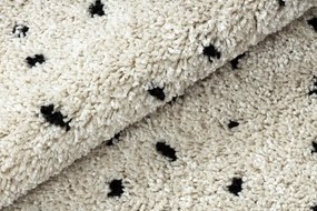 Dywany Łuszczów, Kusový koberec Berber Syla B752 dots cream kruh, 120x120 (průměr) kruh, bílá, chodba / předsíň