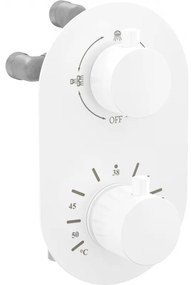 Mexen Kai termostatická vanovo-sprchová baterie 3 cestná, Bílá - 77602-20