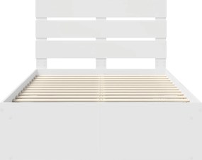 Rám postele s čelo Bílá 120 x 200 cm Masivní borové dřevo 3411760