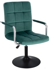 LuxuryForm DESIGN Otočná židle VERONA VELUR na černém talíři - zelená