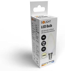 Solight LED žárovka, svíčka, 6W, E14, 4000K, 510lm