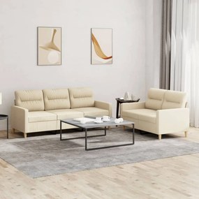 2dílná sedací souprava s poduškami krémová textil 3201602