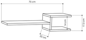 SADA 2x Nástěnná police FORK bílá