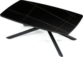 Konferenční stolek AHG-X7227 BK, slinutá keramika, mramor (120 x 70) cm