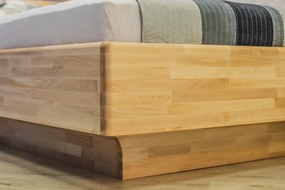 Masivní postel SATURN - Solwo Design Dřevo a odstín oleje: BUK Cink - Olej odstín BO102, Rozměr spací plochy: 160x200